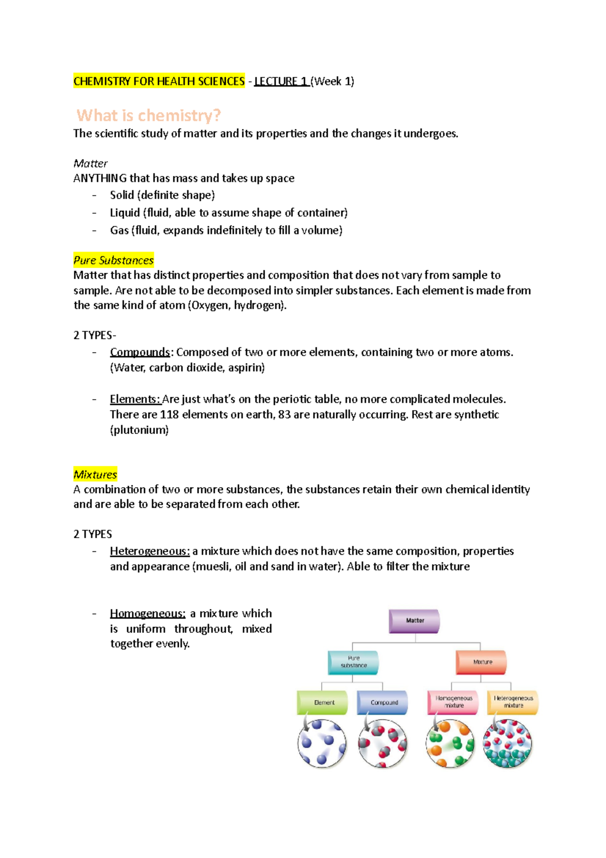 Chemistry for health science - CHEMISTRY FOR HEALTH SCIENCES - LECTURE ...