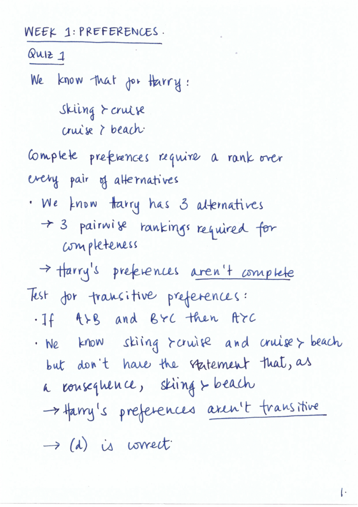 Week 1 Notes - ECON1268 - Studocu