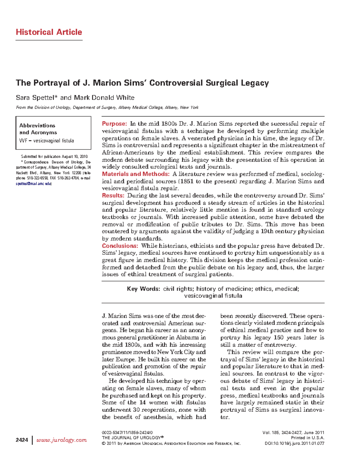 The Portrayal of J Marion Sims Controversial Surgical Legacy Paper Sara ...
