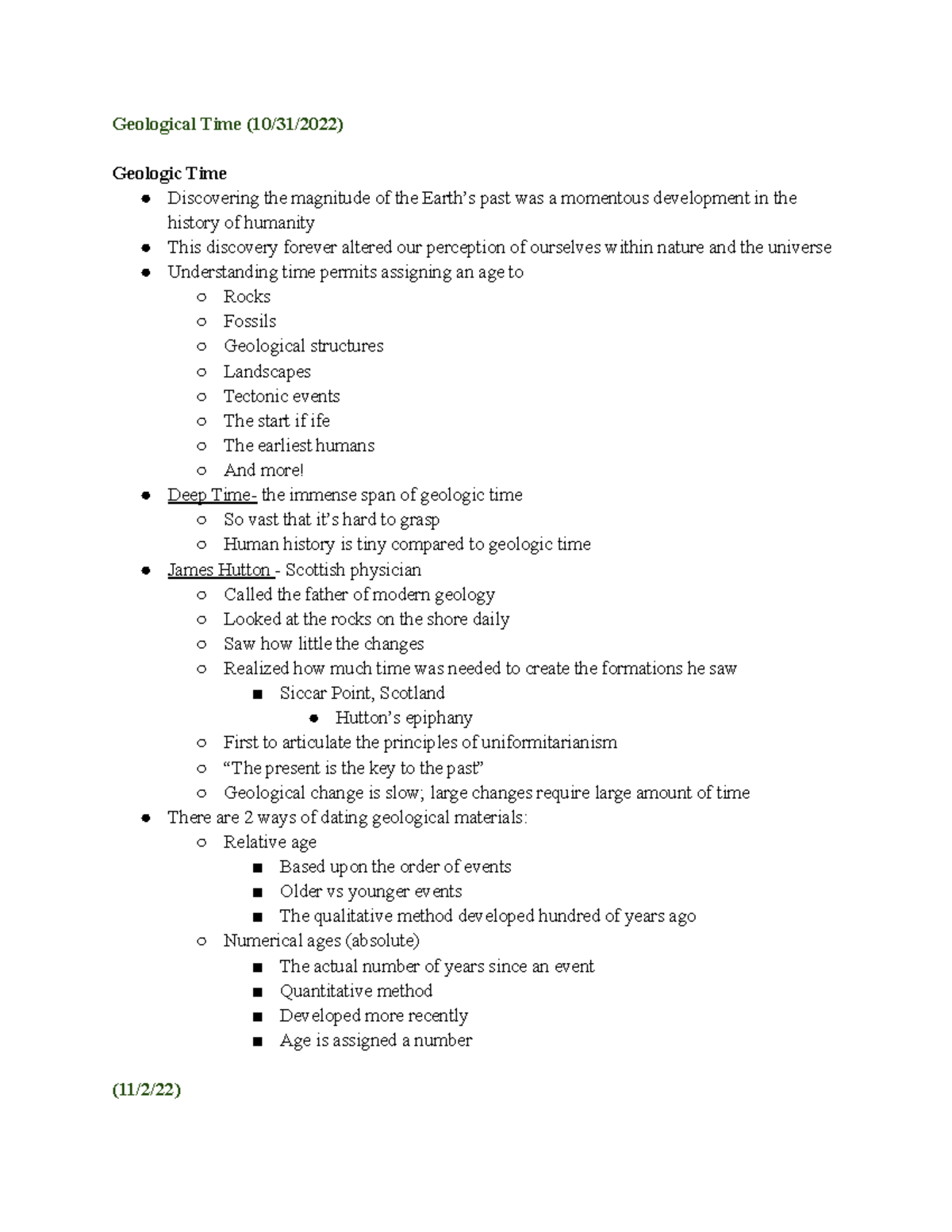 Geology Ch 4- Geological Time Pt. 1 - Geological Time (10/31/2022 ...