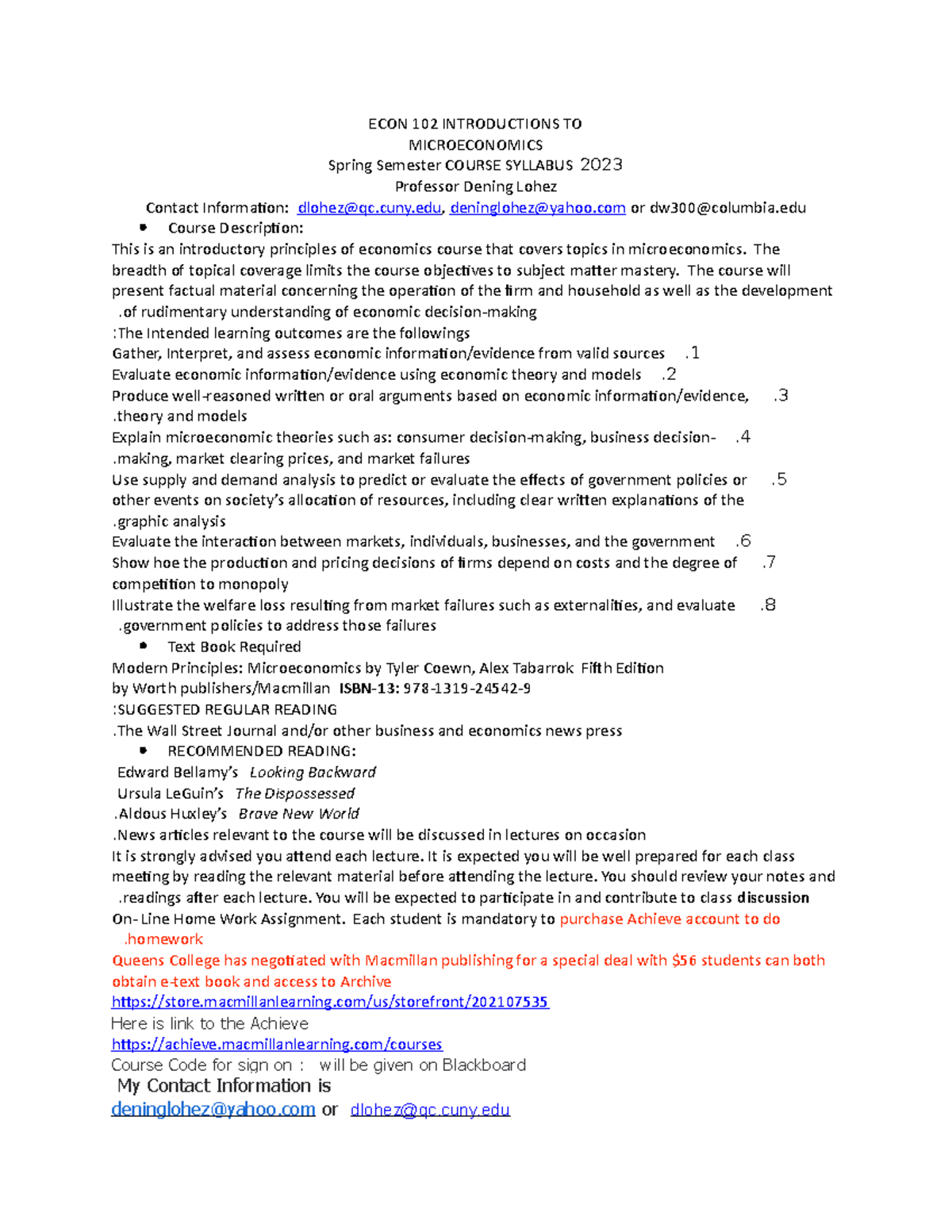 ECON 102 Syllabus - sutff - ECON 102 INTRODUCTIONS TO MICROECONOMICS Spring Semester COURSE ...