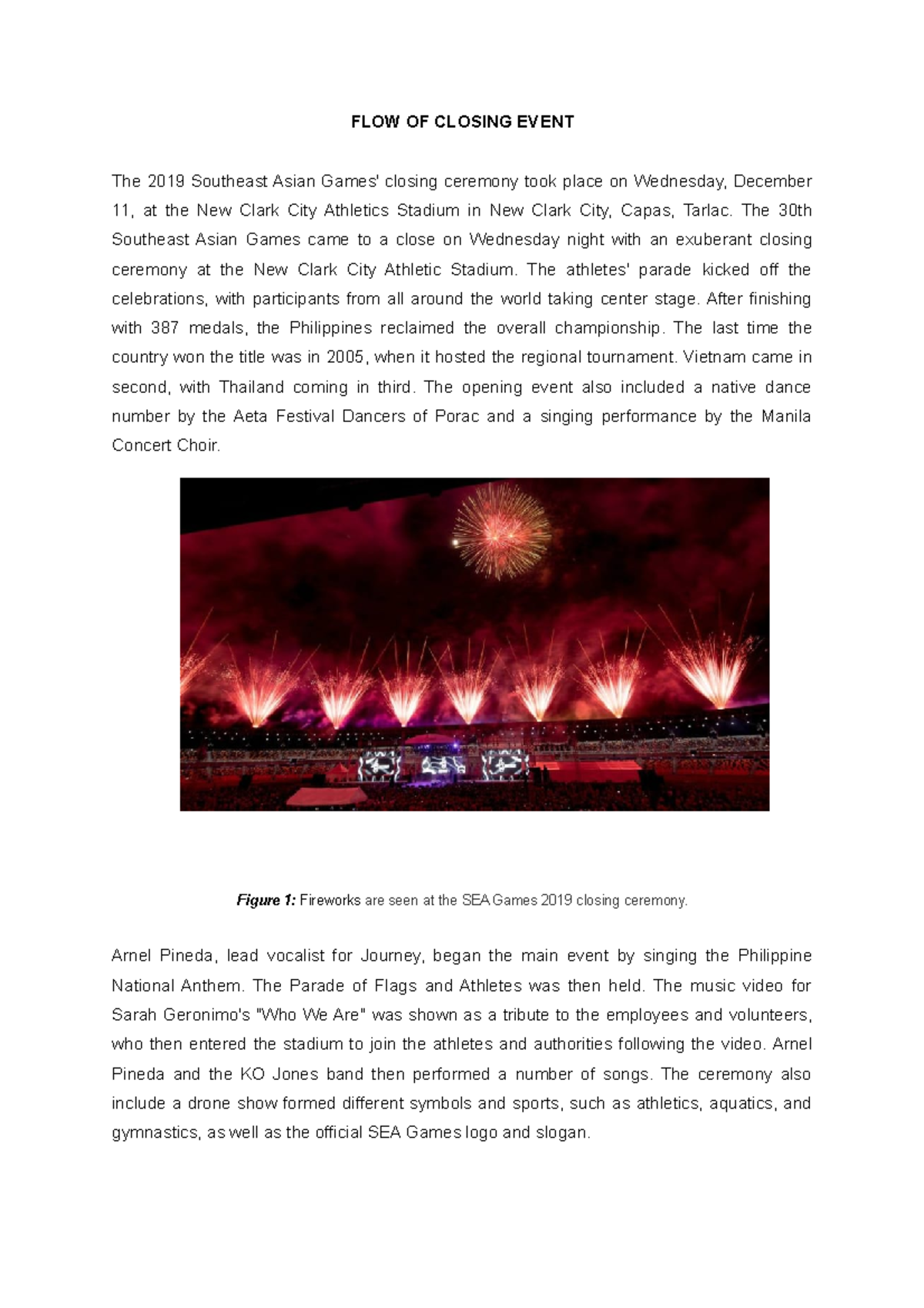 FLOW OF Closing Event - Lecture Notes about Reflective writing for ...