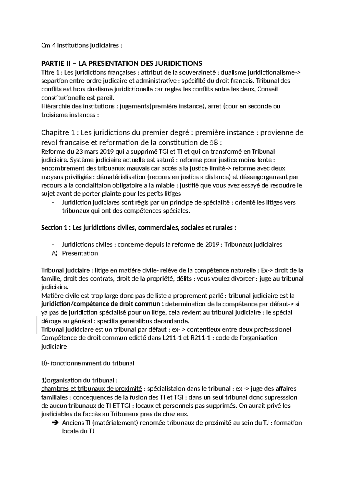 Cm 4 institutions judiciaires - Tribunal des conflits est hors dualisme ...