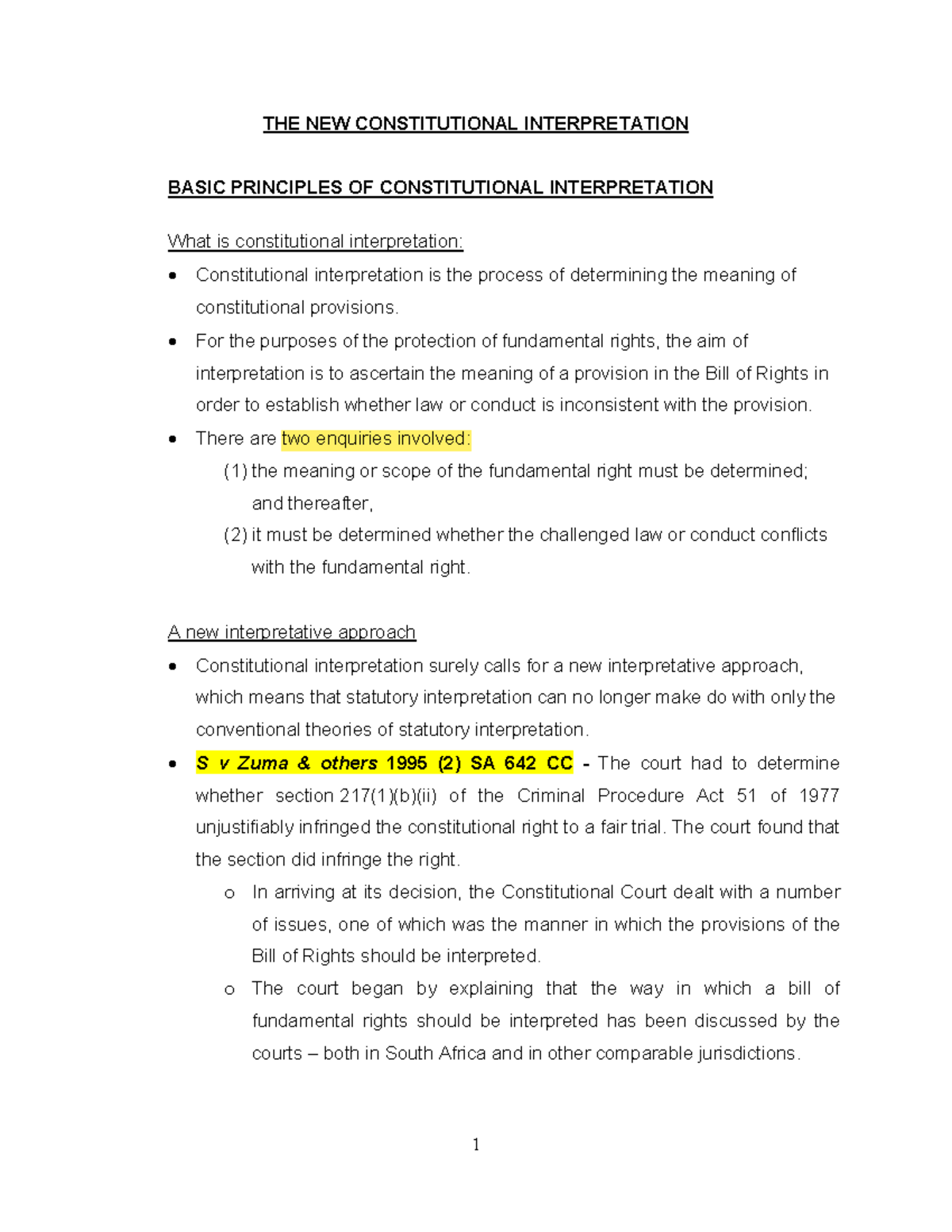 Constitutional interpretation - THE NEW CONSTITUTIONAL INTERPRETATION ...