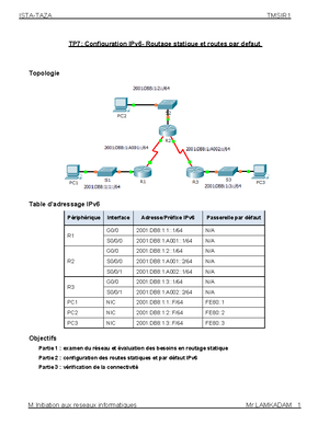 TP5 Mise en place d'un reseau - TPN°1 : Simulation d’un câblage réseau Objectifs : Choix du ...
