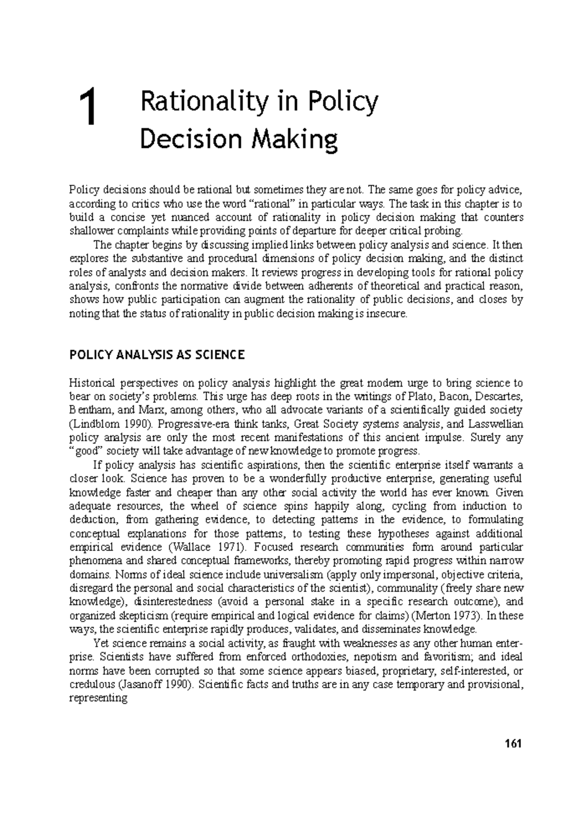 Rationality in Policy Decision Making - Rationality in Policy Decision ...