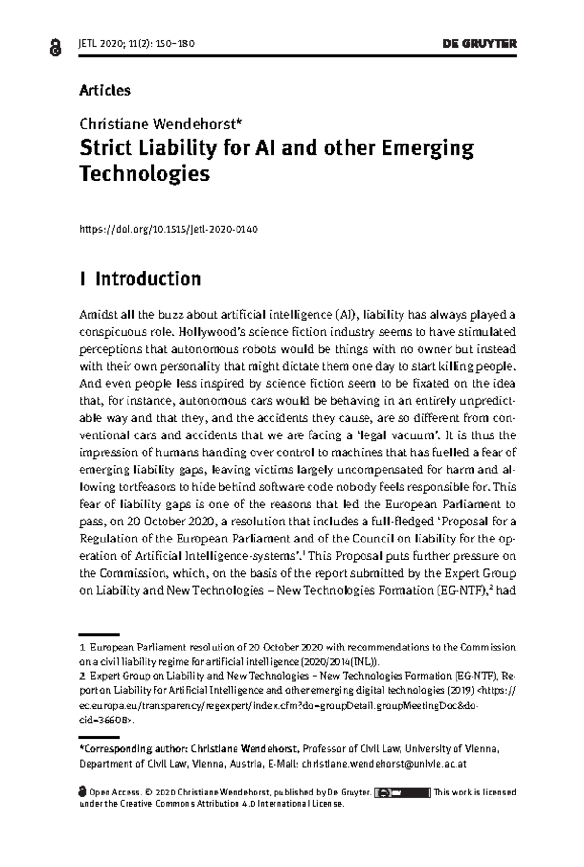 Strict Liability for AI and other Emerging Technologies - Articles ...
