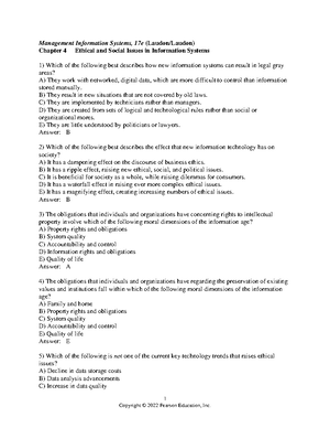 Chapter 2 MCQs Short Questions True False - 1 Management Information ...