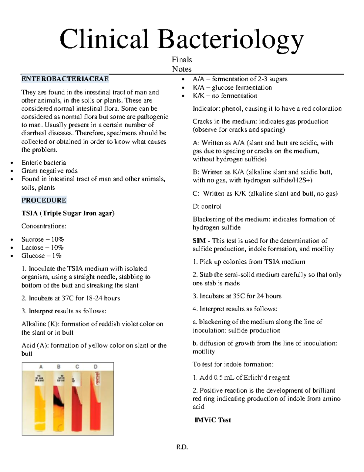 Clinical Bacteriology Finals - Clinical Bacteriology Finals Notes ...