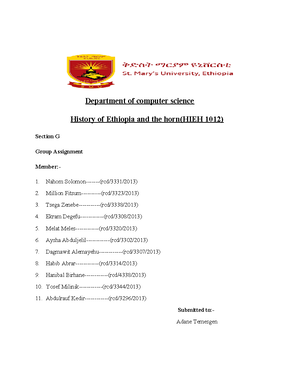 History Module (Revised) - MODULE HISTORY OF ETHIOPIA AND THE HORN (Hist. 102) FOR STUDENTS OF ...