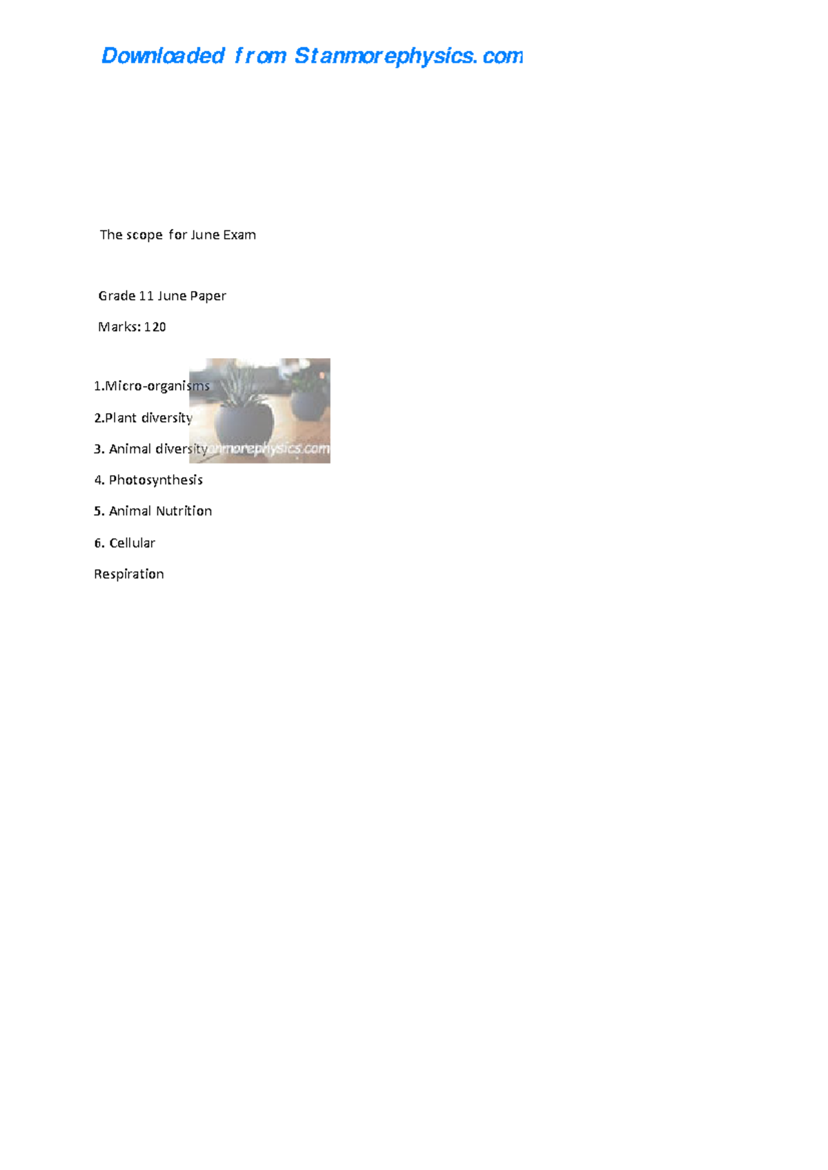 KZN Life Sciences Grade 11 Scope June 2022 - The scope for June Exam ...