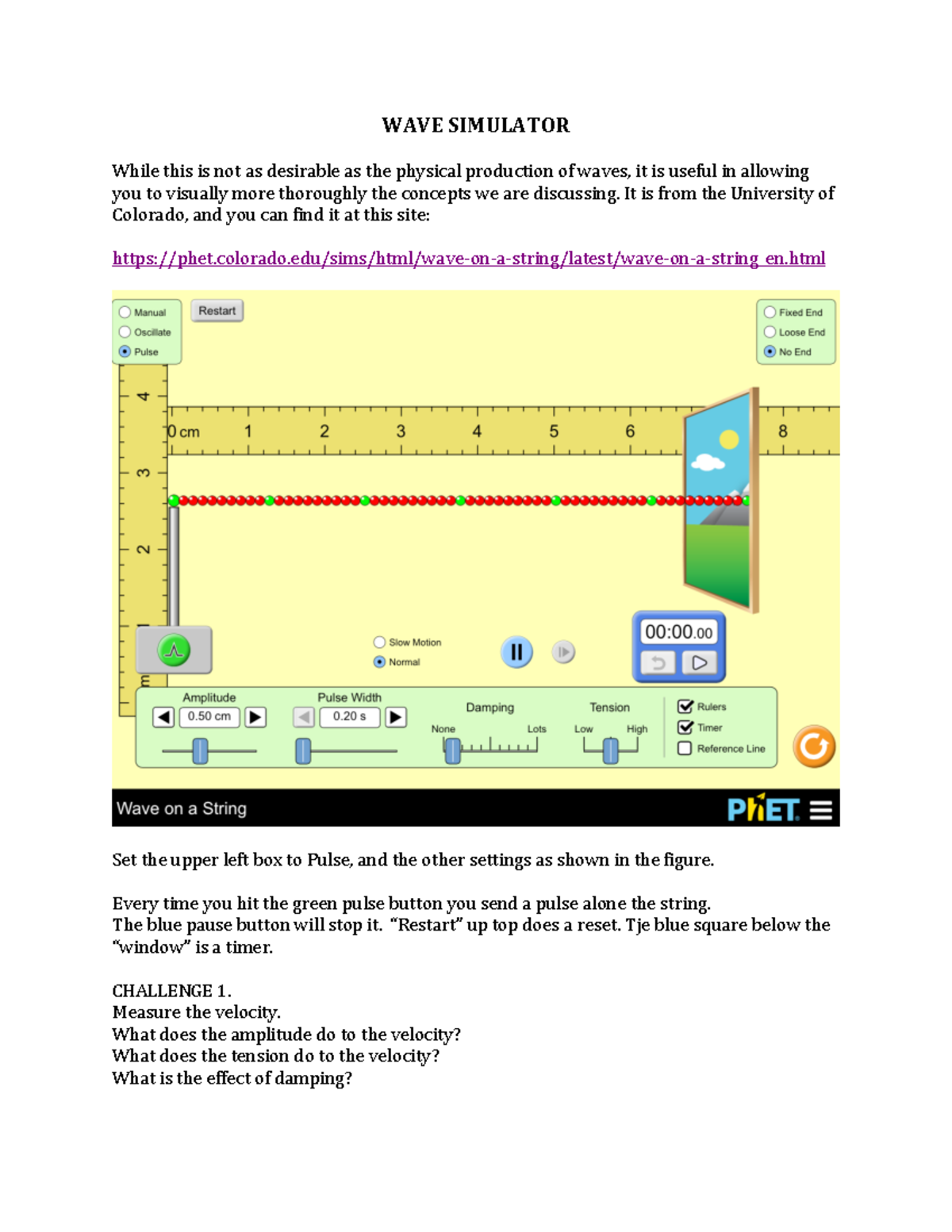 Wave Simulator - Lab - WAVE SIMULATOR While this is not as desirable as ...