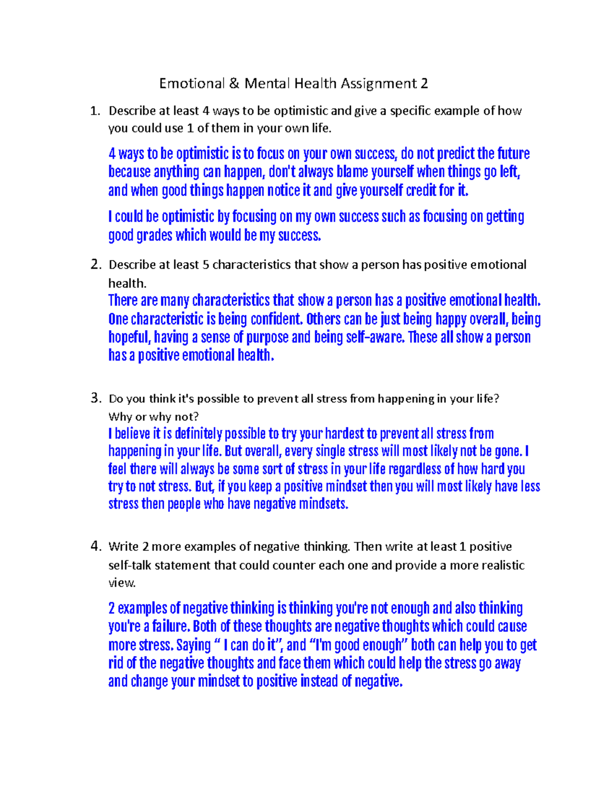 Emotional (1) - hope this helps - Emotional & Mental Health Assignment ...