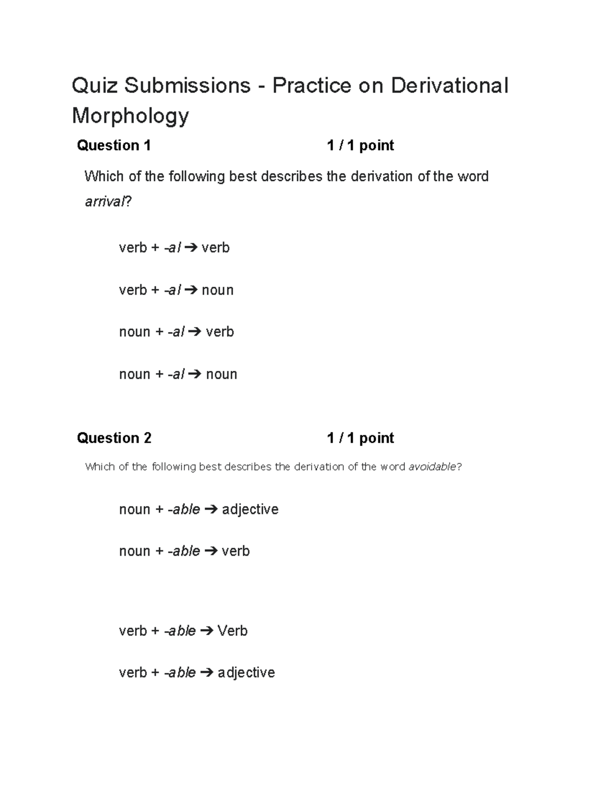 Ling quizzes questions and answers - Quiz Submissions - Practice on ...