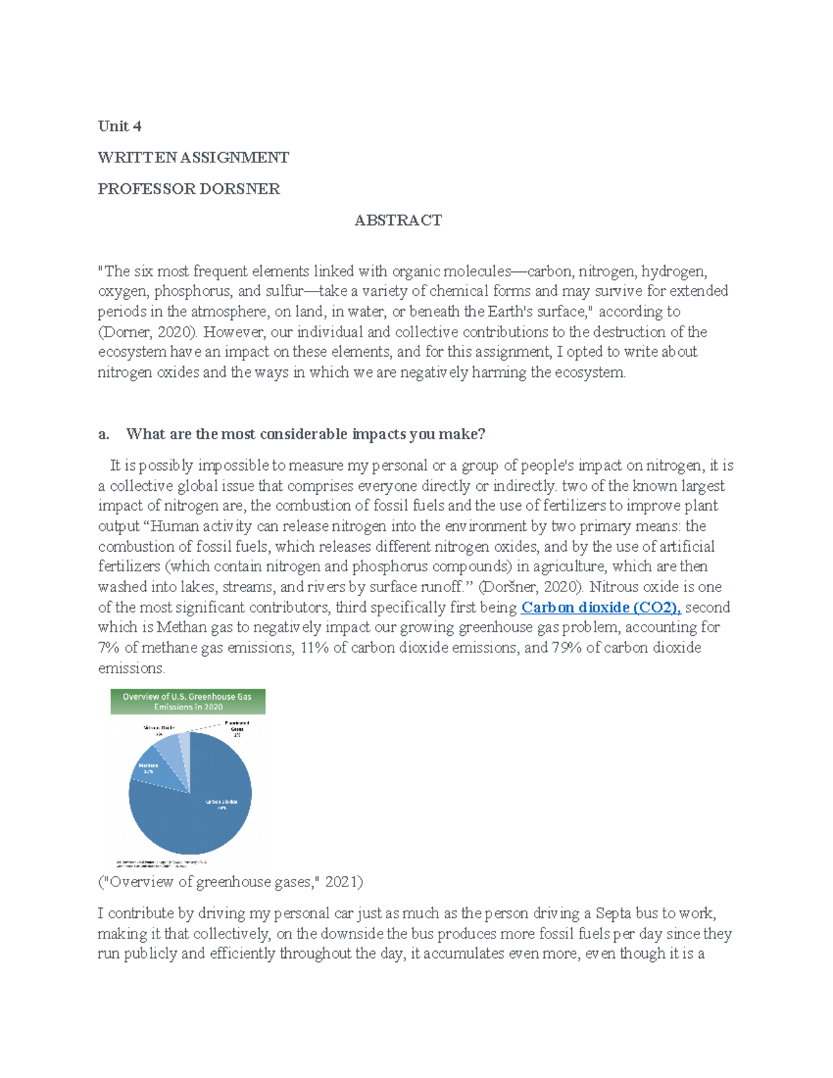 Unit 4 Written Assignment - Unit 4 WRITTEN ASSIGNMENT PROFESSOR DORSNER ...