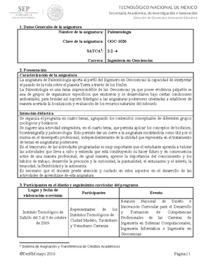 Investigación Paleontología General - UNIDAD 1. PALEONTOLOGÍA Alumno ...