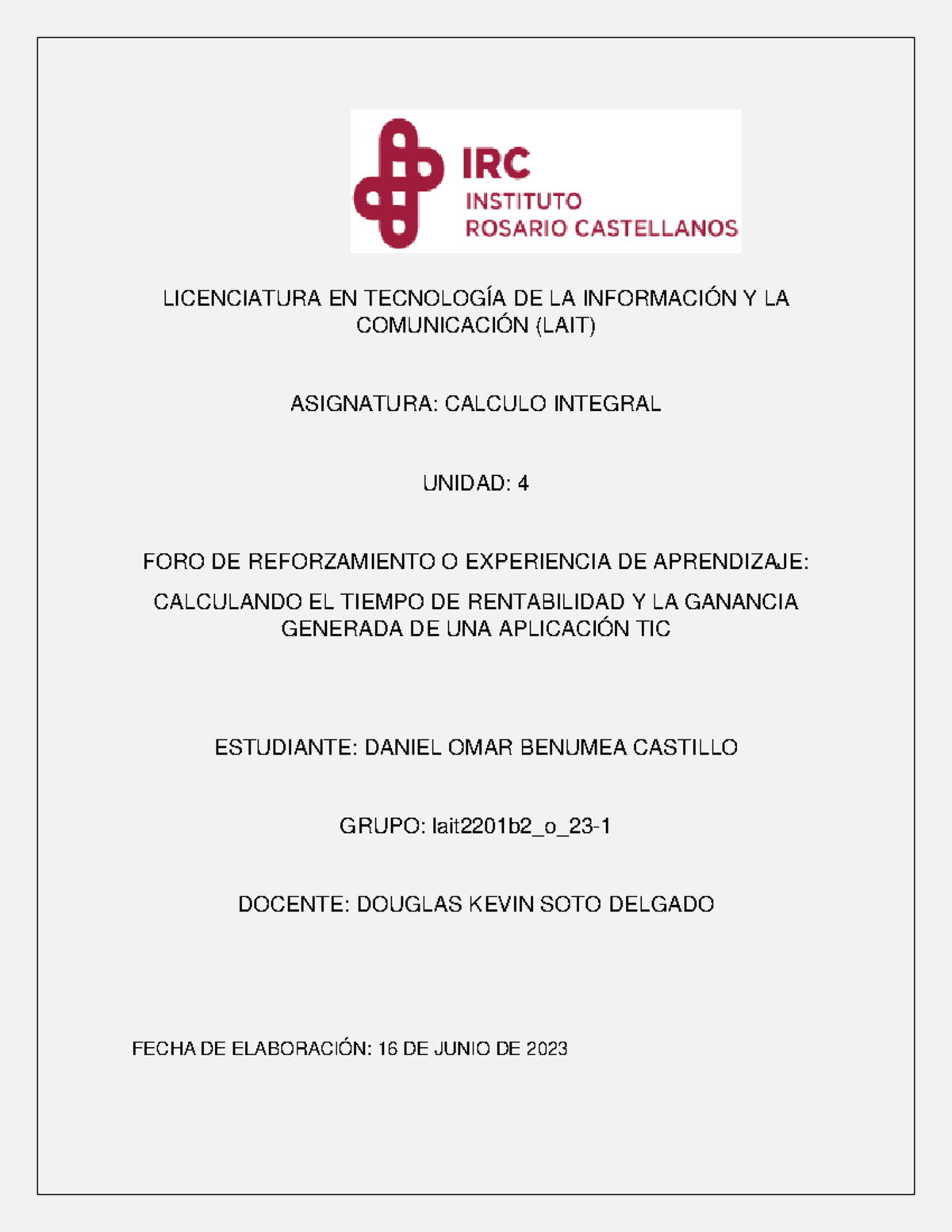 LAIT2201 EA AI DABC - actividad integradora - LICENCIATURA EN ...