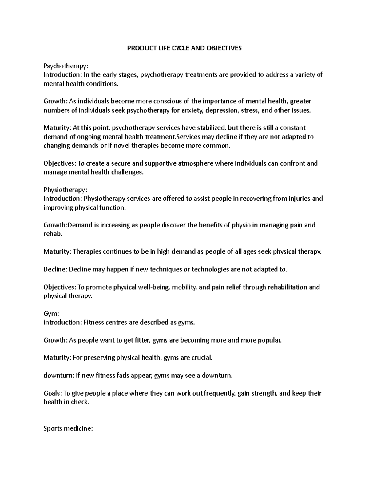 Product LIFE Cycle AND Objectives - PRODUCT LIFE CYCLE AND OBJECTIVES ...