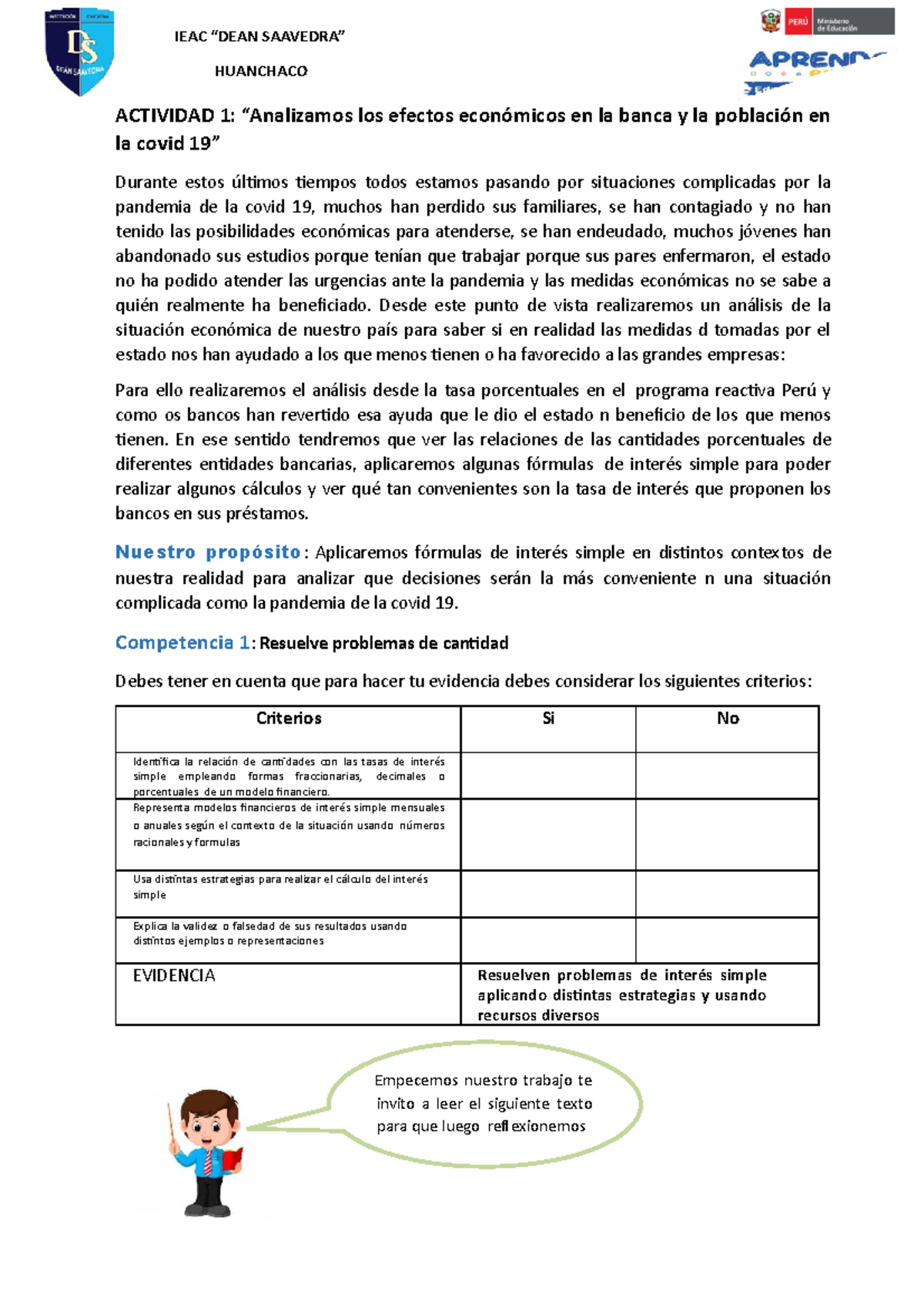 Actividad 1Semana 22 al 26 Marzo 5to - IEAC “DEAN SAAVEDRA” HUANCHACO ...