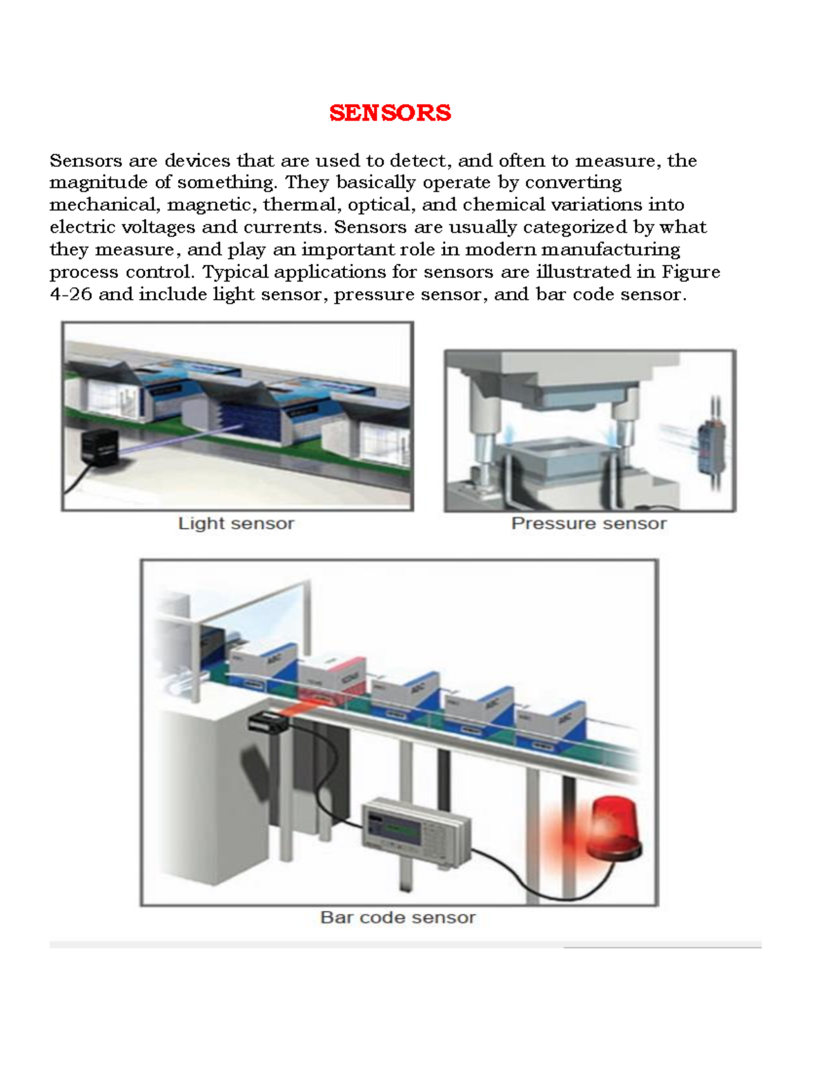 Sensors - ... - SENSORS Sensors are devices that are used to detect ...