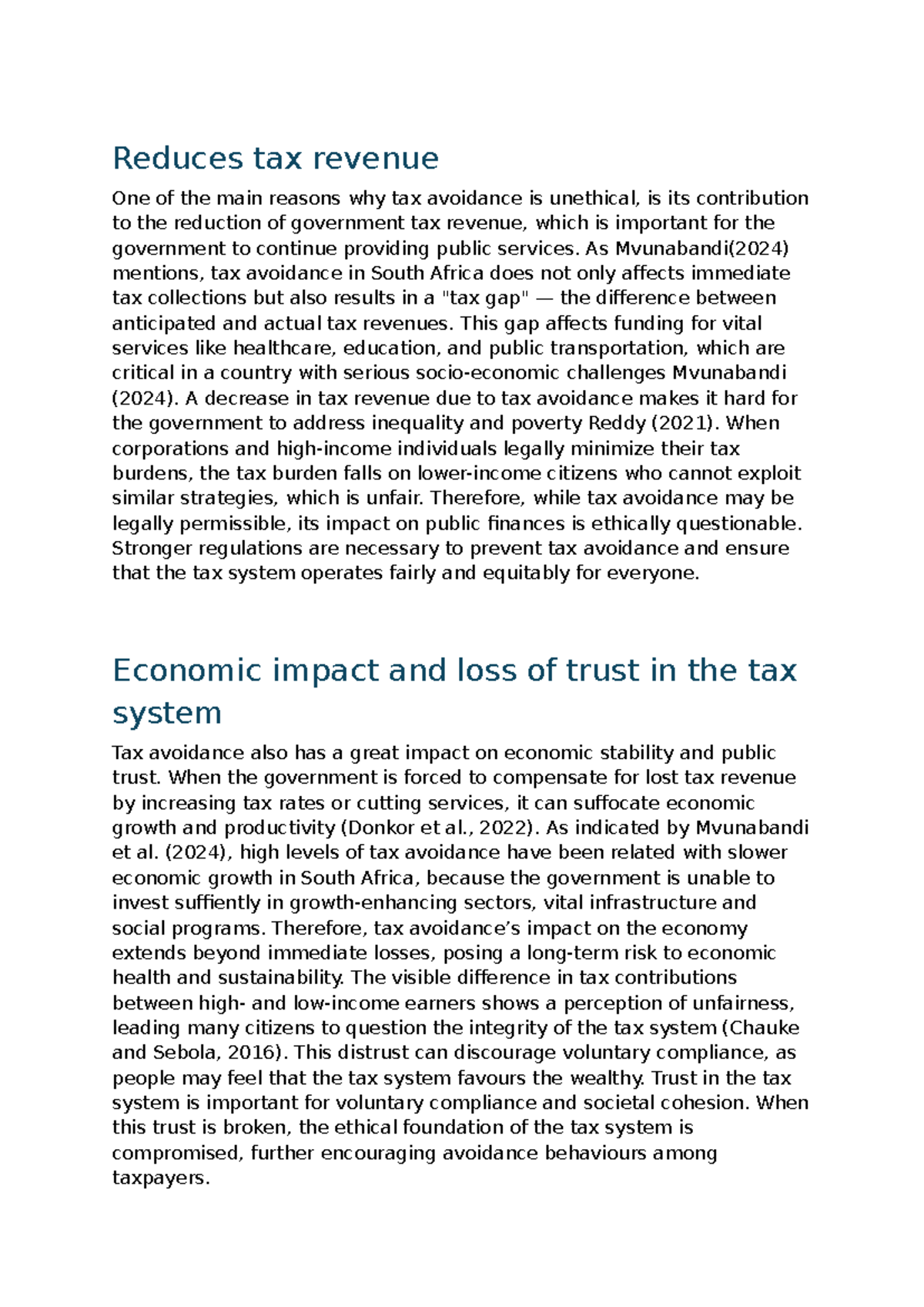 Tax avoidance essay - Reduces tax revenue One of the main reasons why ...