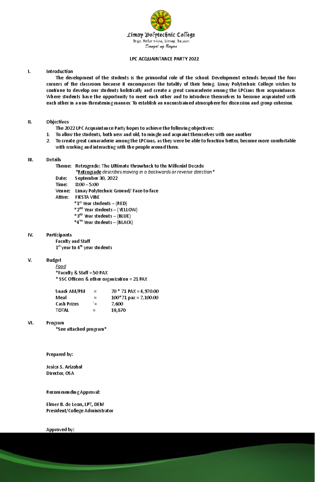 LPC Fiesta VIBE Acquaintance 2022 - LPC ACQUAINTANCE PARTY 2022 I ...
