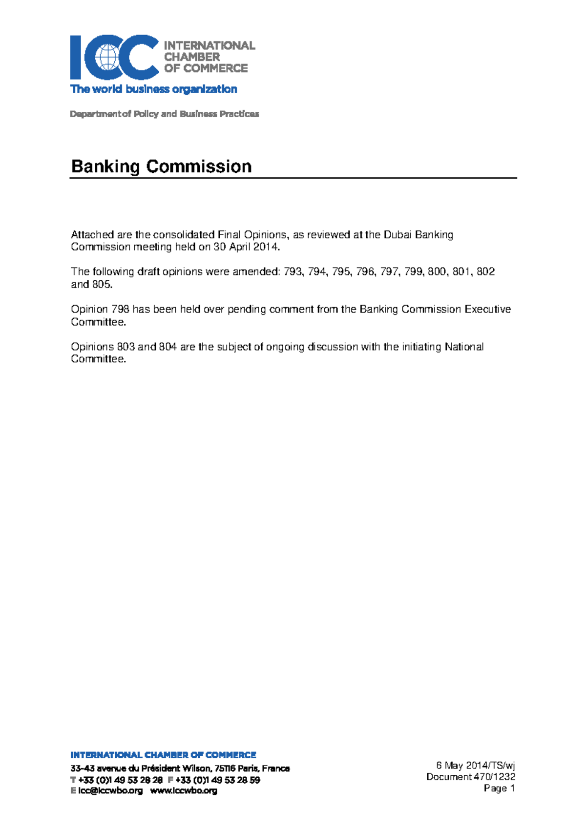 2014 04 - letter of credit - 6 May 2014/TS/wj Document 470/ Banking ...