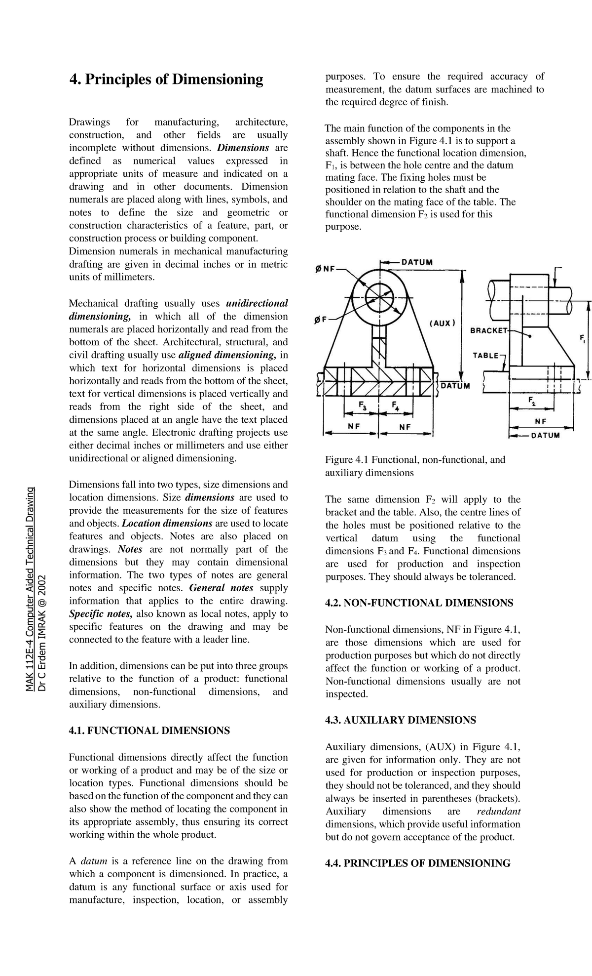 CAD 4 - AUTOCAD NOTES - 4. Principles of Dimensioning Drawings for ...