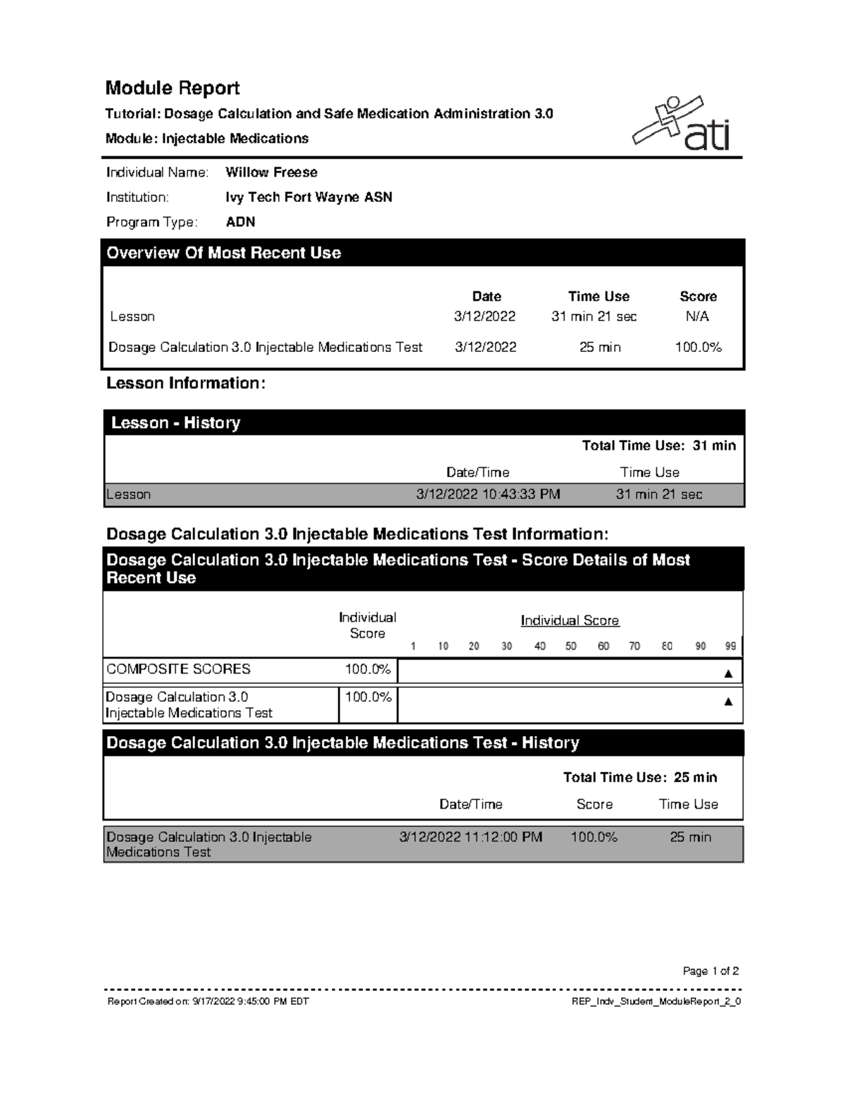 ATI dose calc inject meds - Module Report Tutorial: Dosage Calculation ...