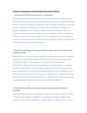 Tutorial 5 answer pratice - Tutorial 5 : Equity Analysis-Fundamental ...