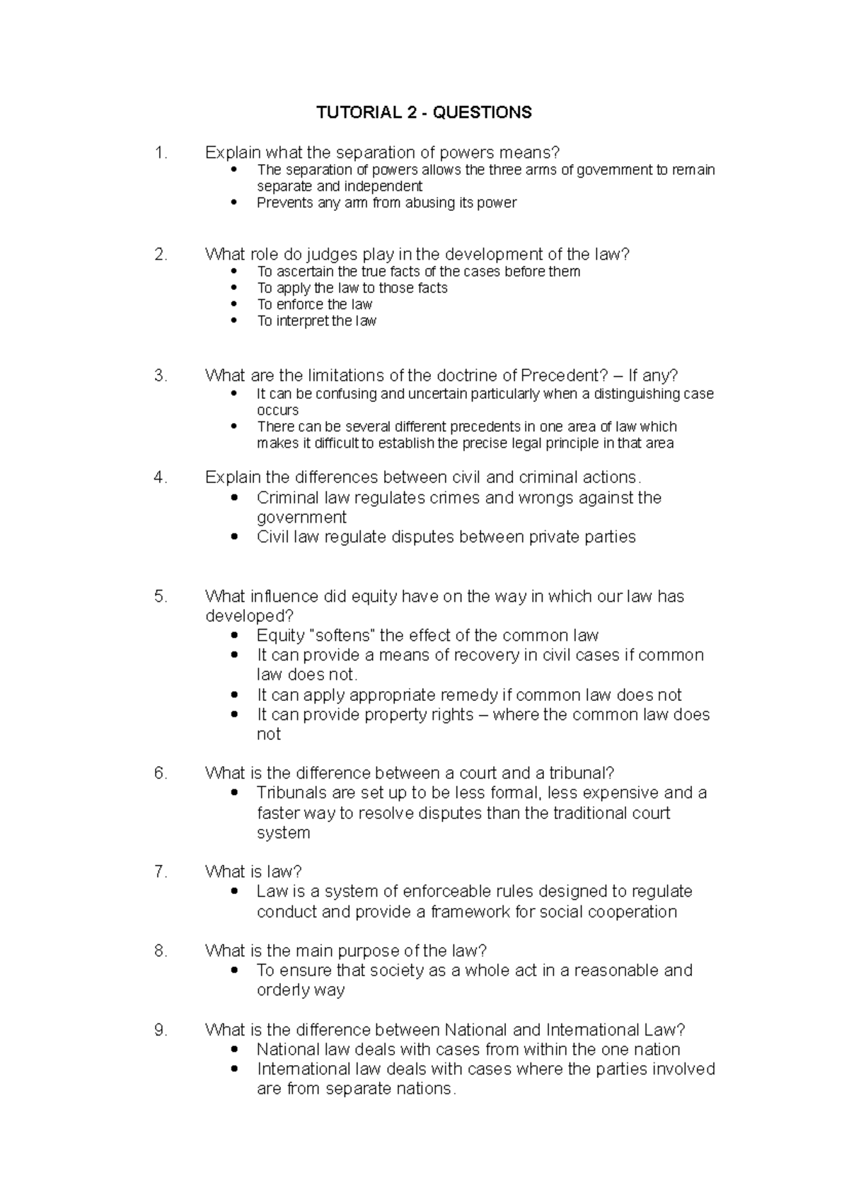 BU 1112 - Tutorial 2 Questions - TUTORIAL 2 - QUESTIONS Explain what ...