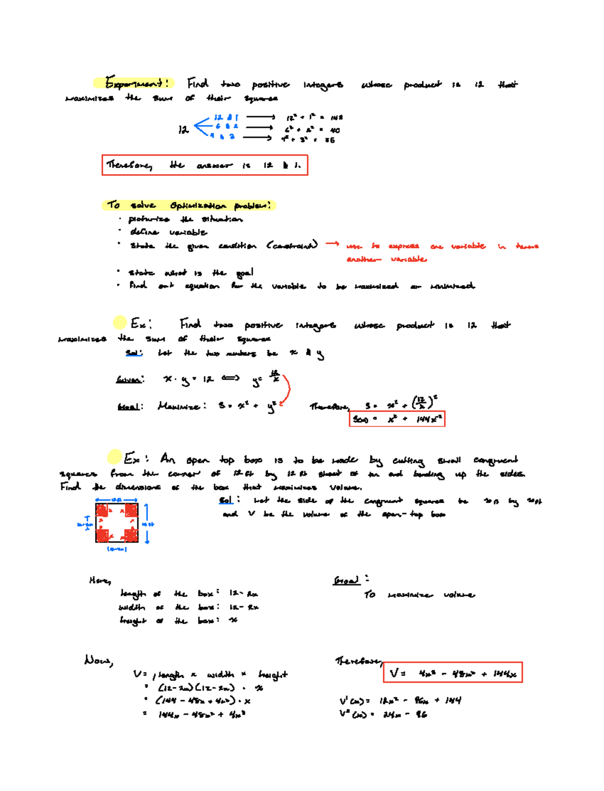 Lesson 4.6 The Applied Optimization - MAT 220 - Studocu