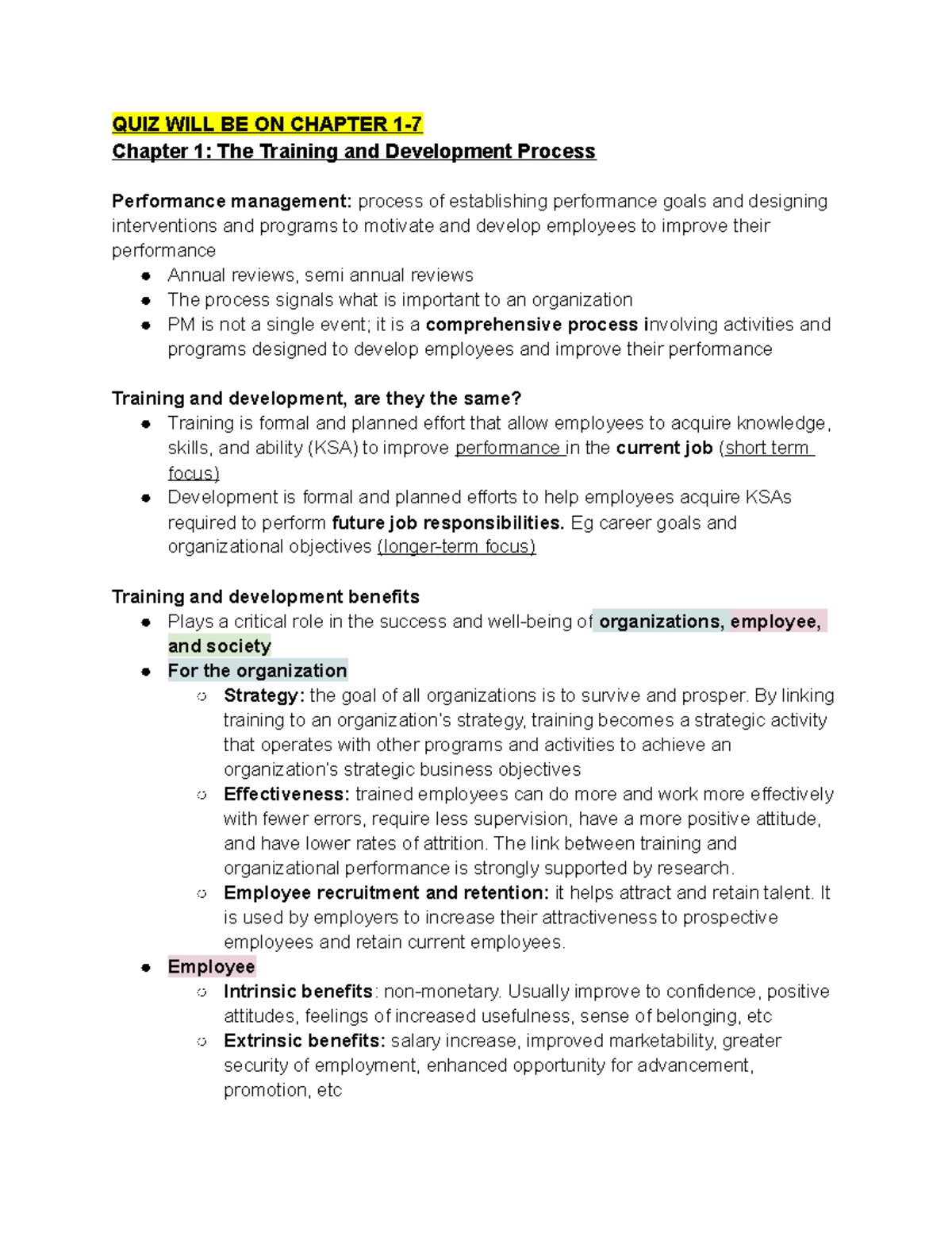 Class 2 (Chapter 1&3) - Lecture notes 2 - QUIZ WILL BE ON CHAPTER 1 ...