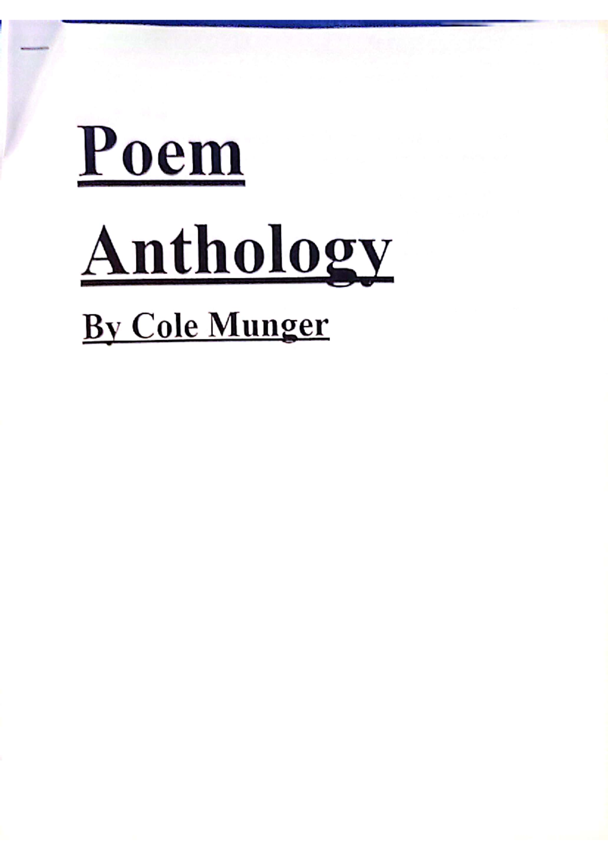 Poem anthology - nam - ENGL 11300 - Studocu