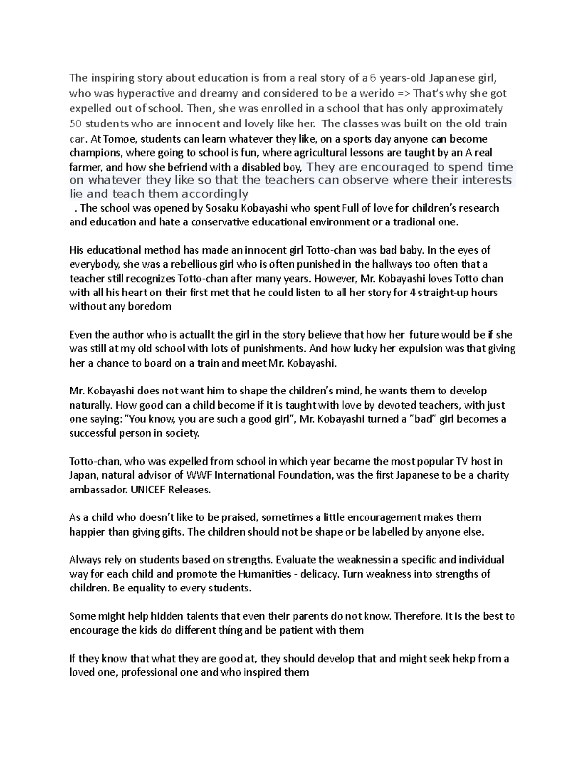 The inspiring story about education is from a real story of a 6 years ...