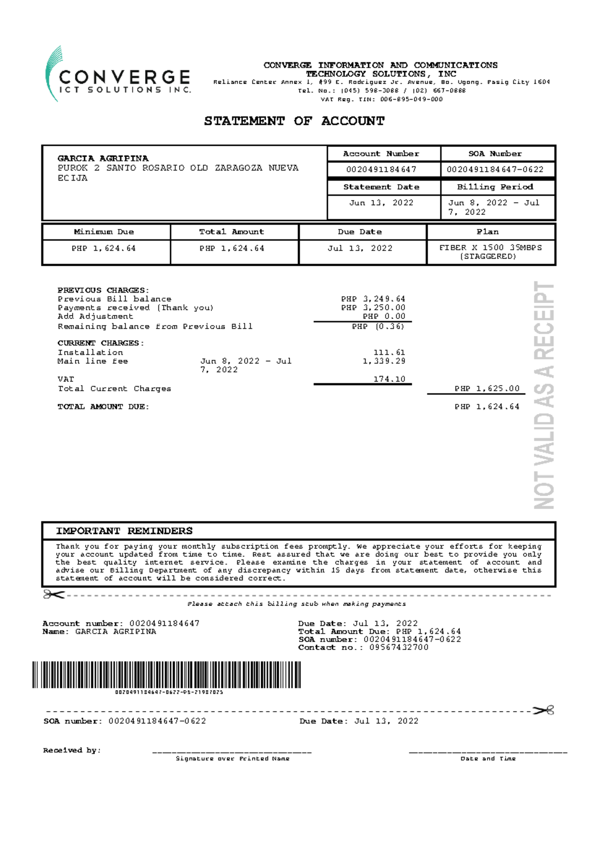 2022 06 01 0020491184647 - CONVERGE INFORMATION AND COMMUNICATIONS ...