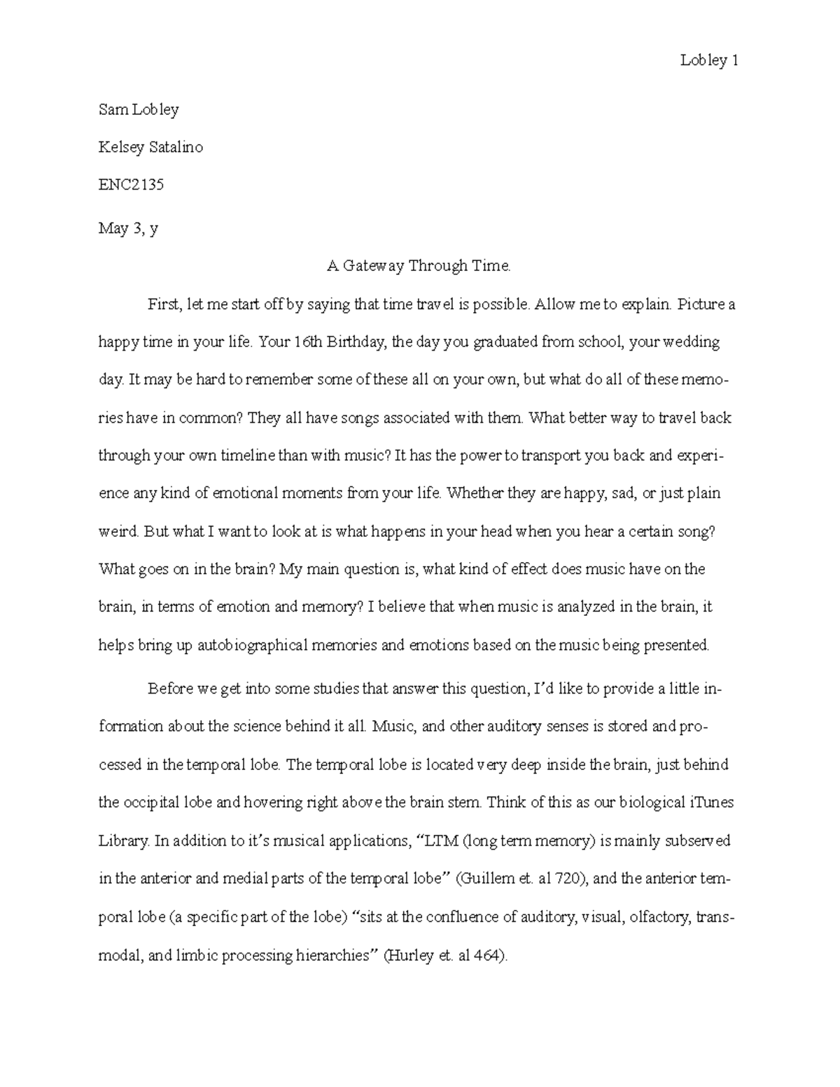 ENC research paper - Grade: A- Sam Lobley Kelsey Satalino ENC November ...