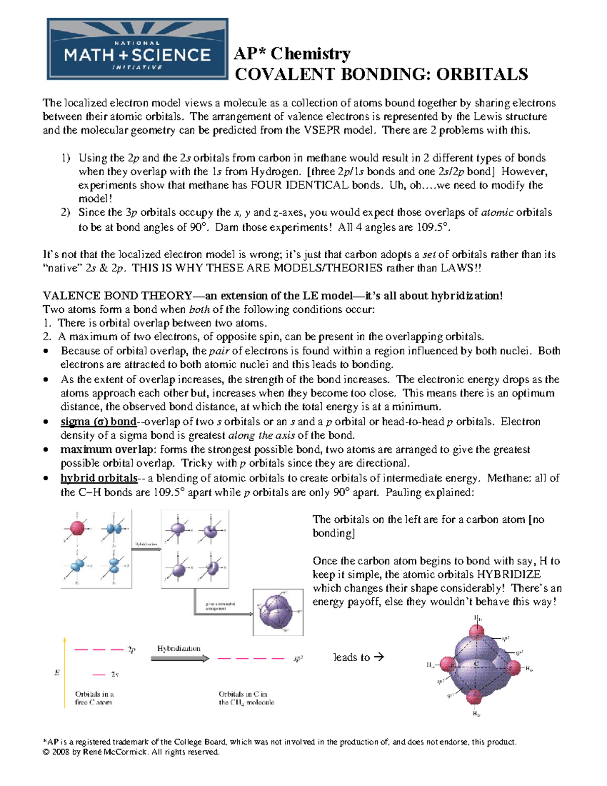 09+Covalent+Bonding+Orbitals - Chemistry COVALENT BONDING: ORBITALS The ...
