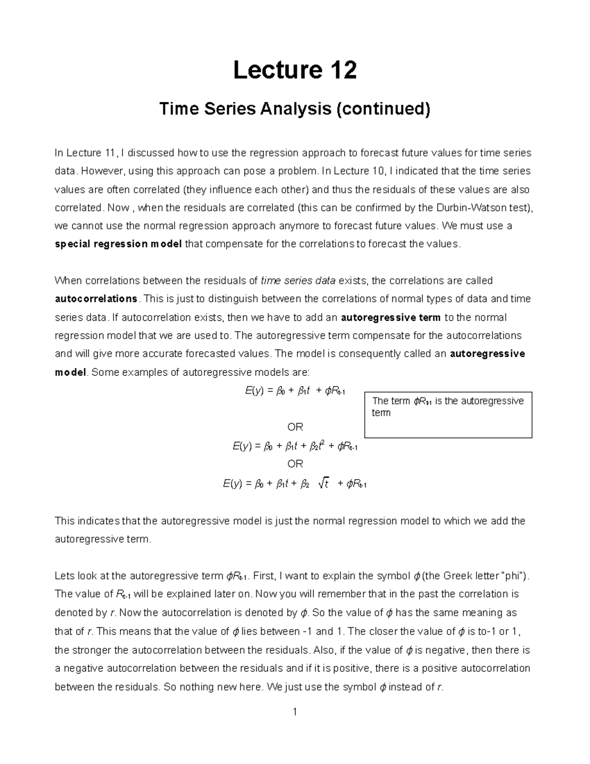 Lecture notes which include practical examples that you can use ...