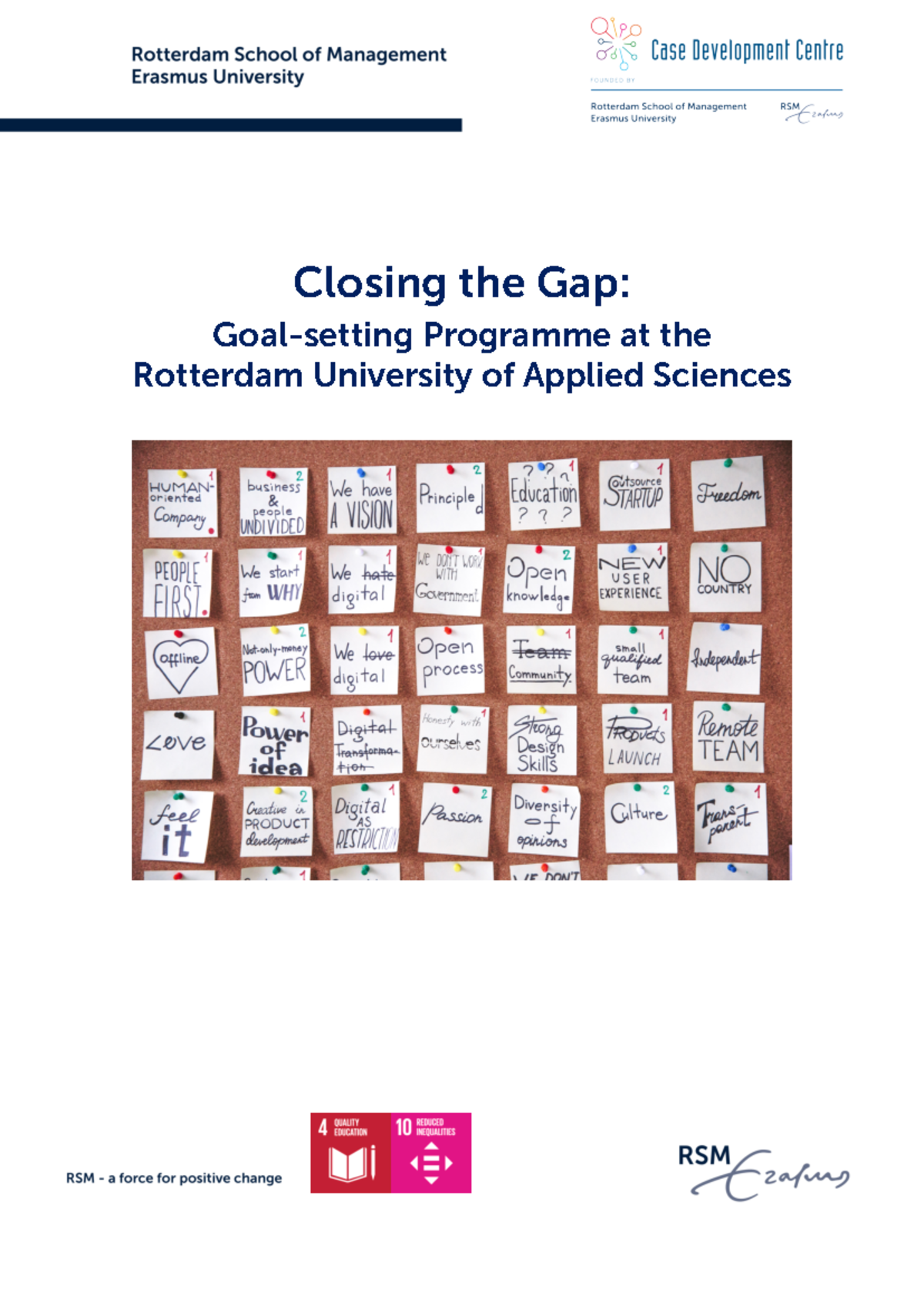 Closing the Gap - Goal-setting Programme at the Rotterdam University of ...