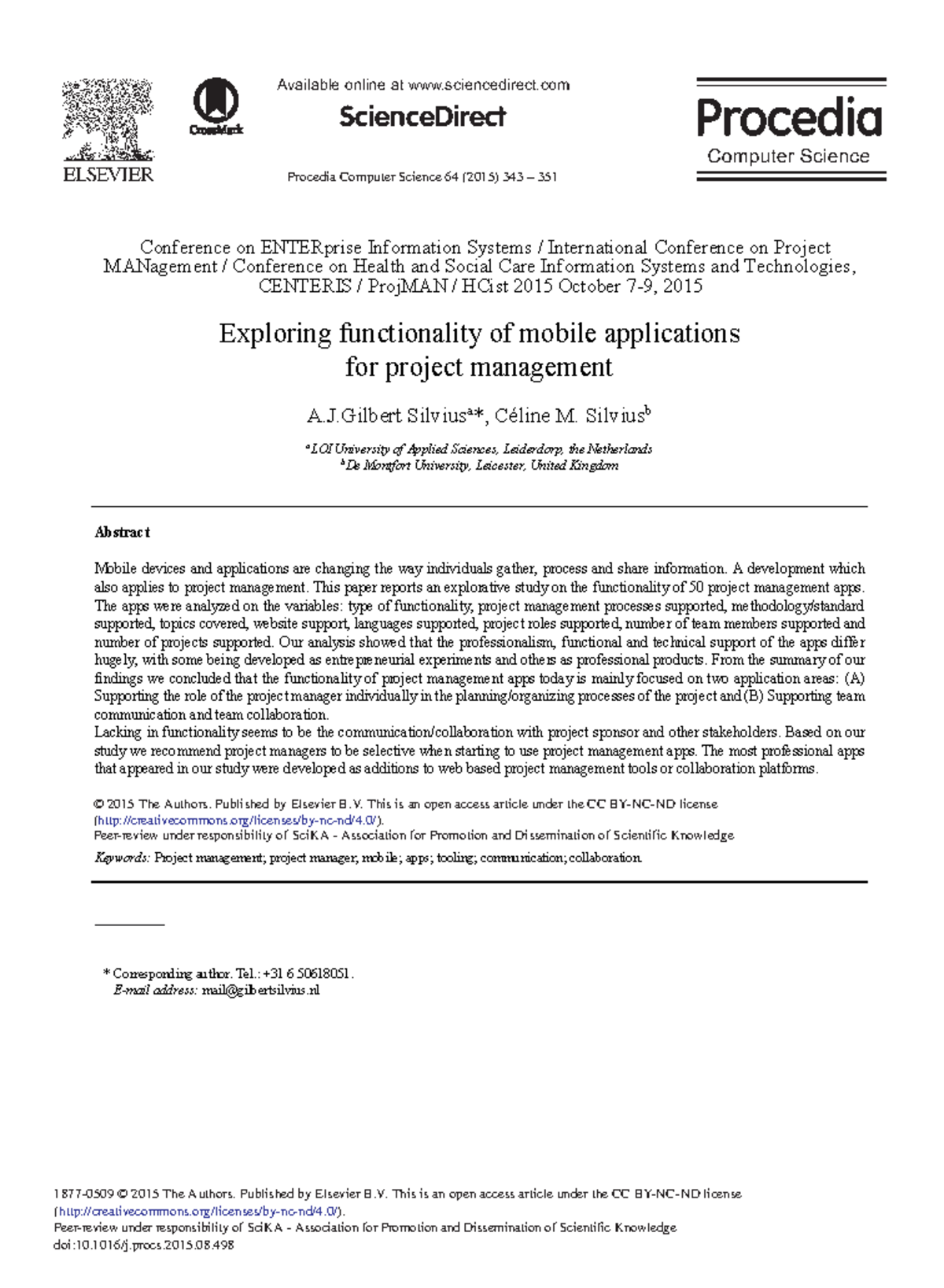 1-s2 - 123 - Procedia Computer Science 64 ( 2015 ) 343 – 351 Available ...