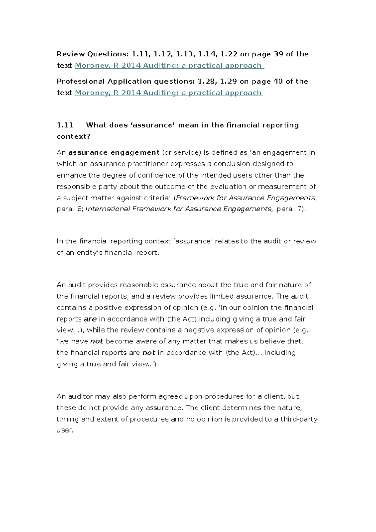 Topic 1-Review Questions - Review Questions: 1, 1, 1, 1, 1 on page 39 ...