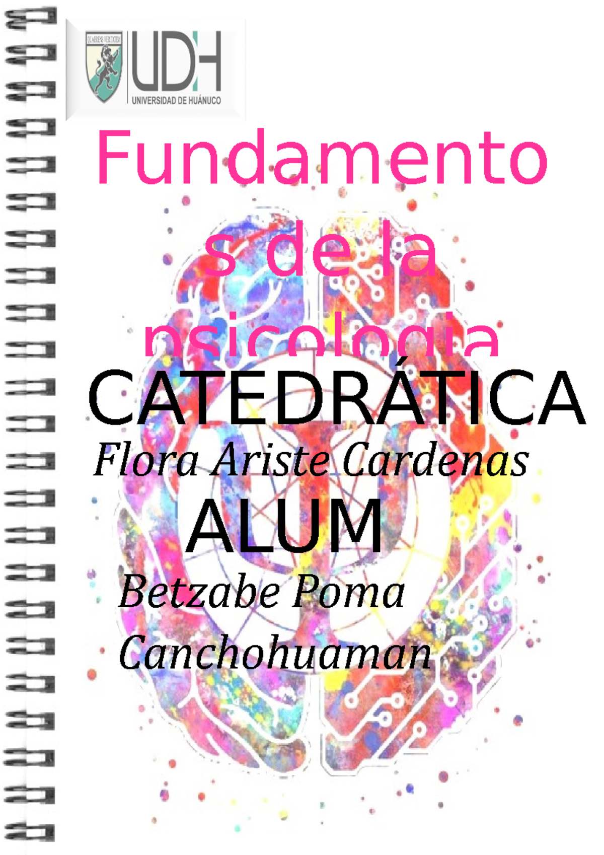 Historia de la psicologia - Betzabe Poma Canchohuaman ALUM Flora Ariste ...