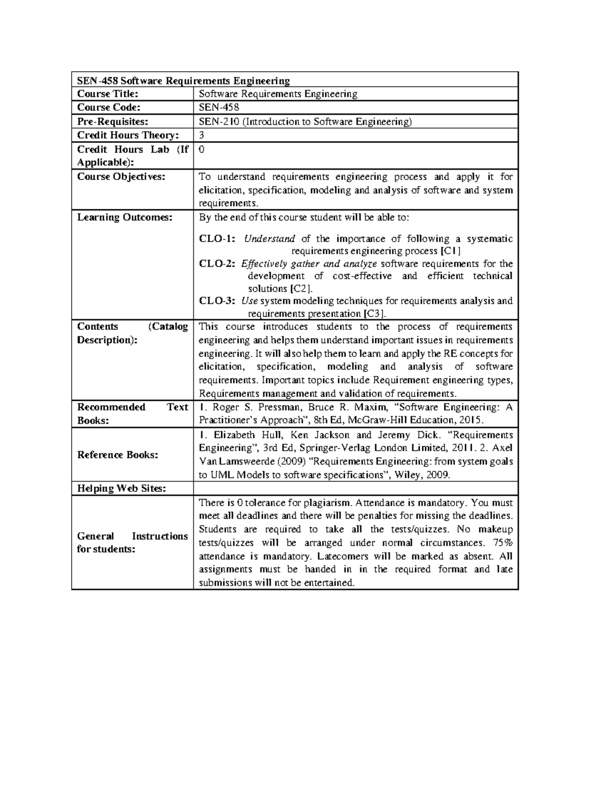 Software-Requirements-Engineering - SEN-458 Software Requirements ...