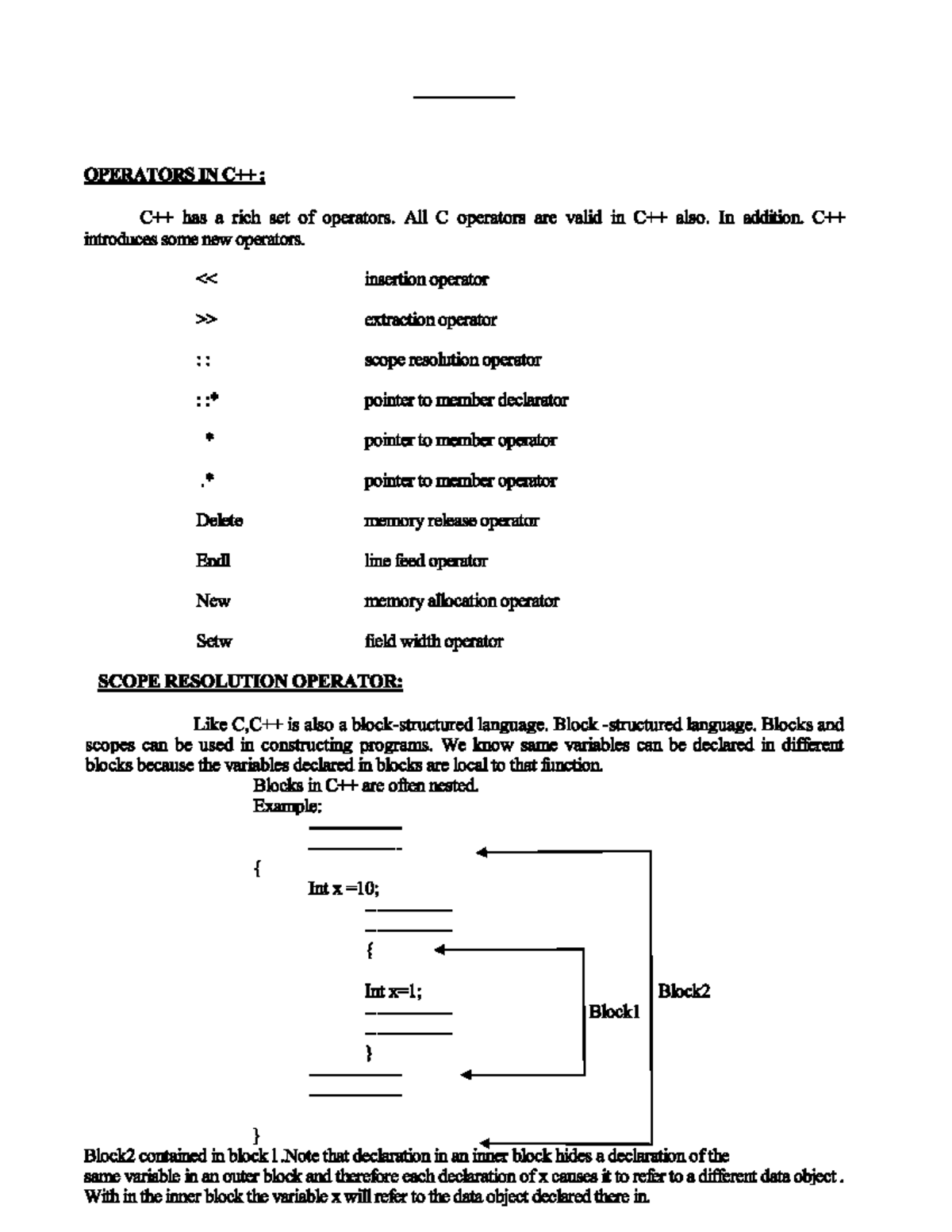 9. Operators IN C++ - Object Oriented Programming - Studocu