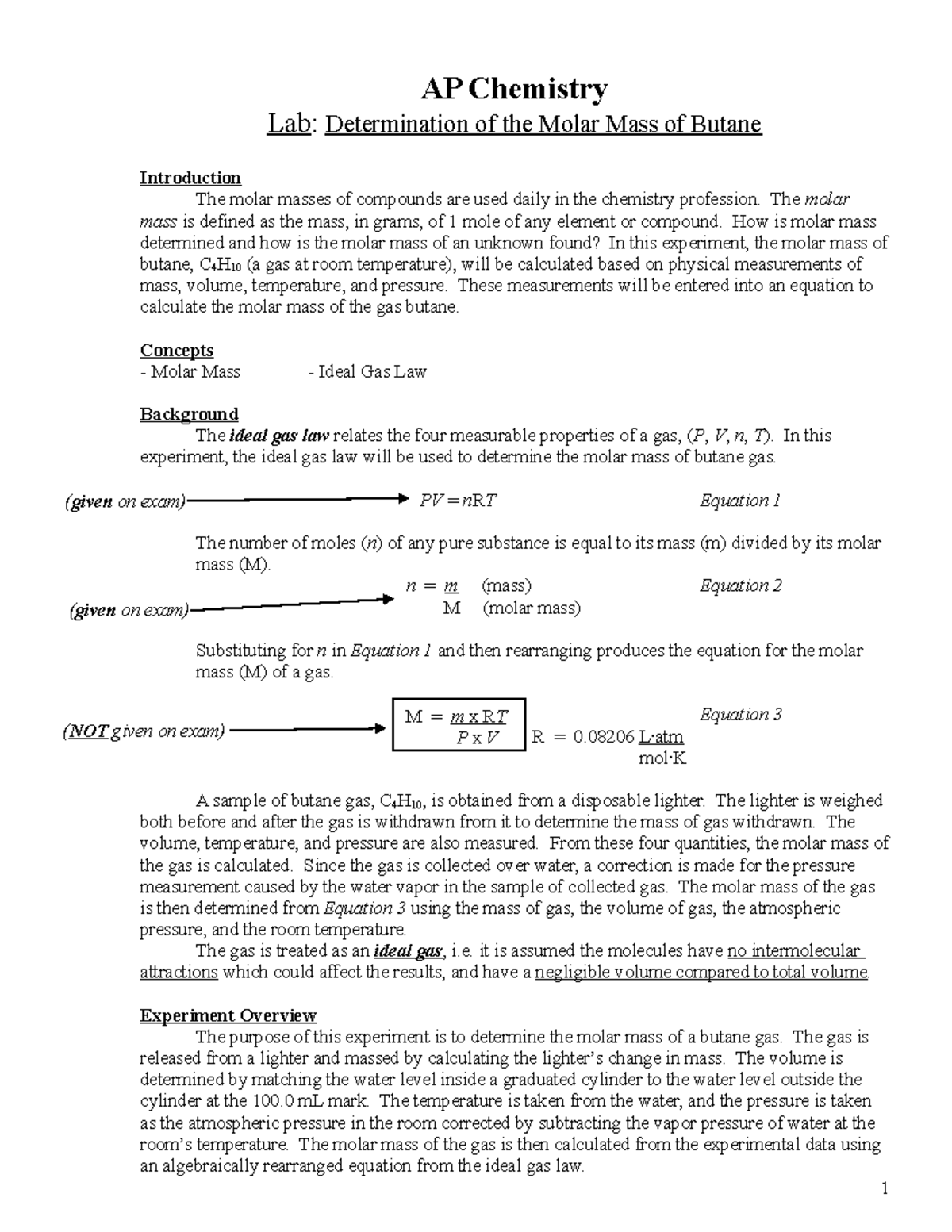 E6417EF61283 B23529361 A9540BE6AC9 - AP Chemistry Lab: Determination of ...