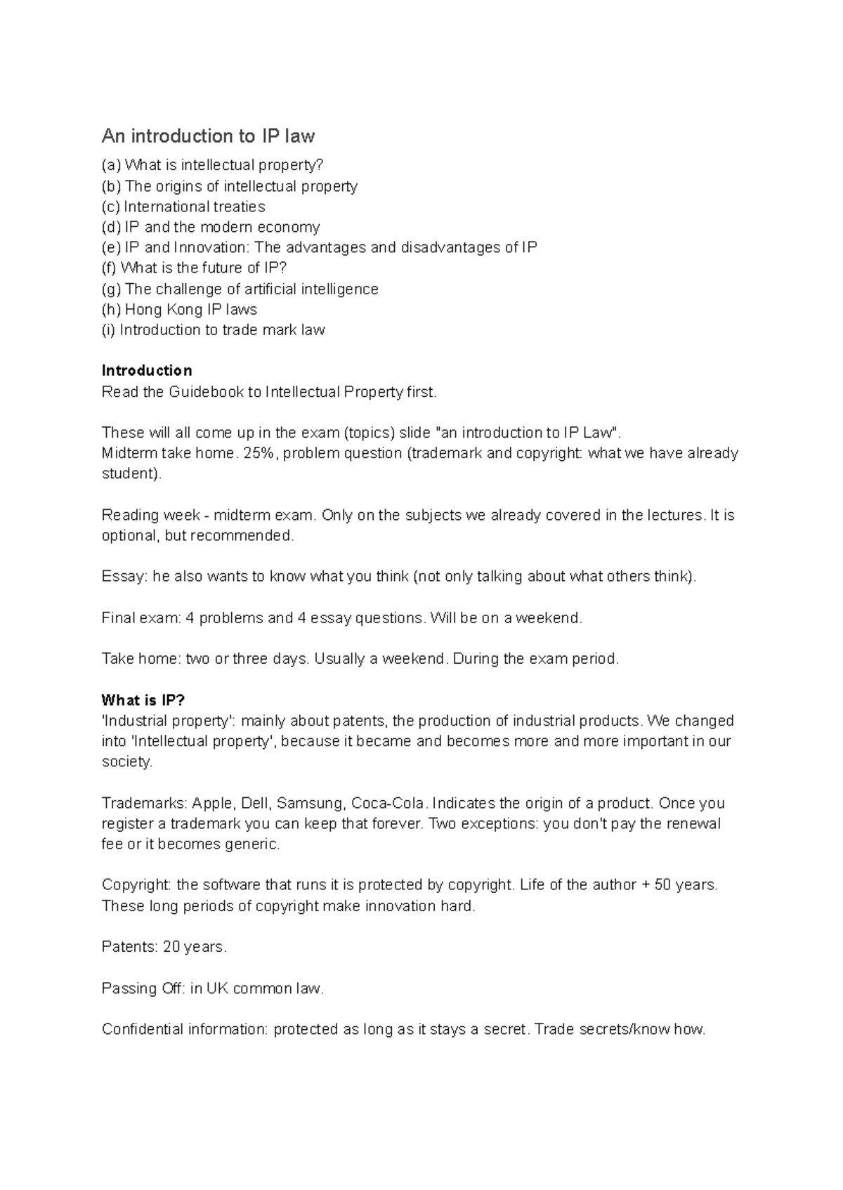 IPL 1 - 22 january - Notes on the lecture IPL introduction - An ...