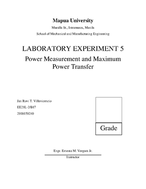 Expt 6 Calculations - Handwritten computations - Basic Electrical ...