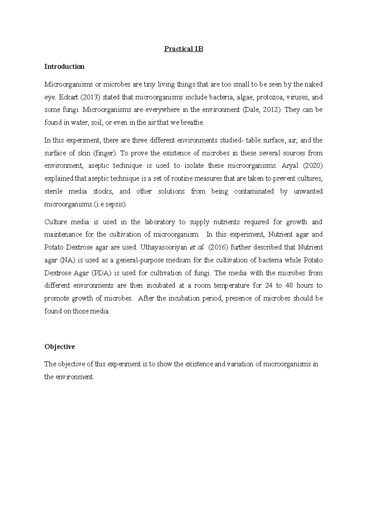 Practical 1B Introduction & Objective - Practical 1B Introduction ...