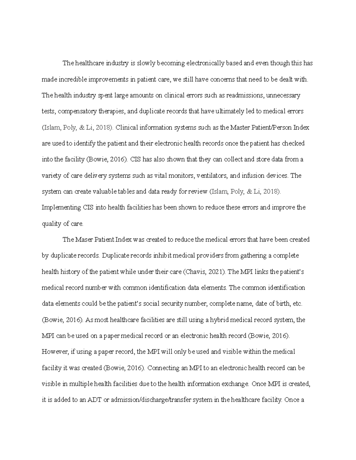 Module 4 Activity: Clinical Information Systems Assignment - The ...